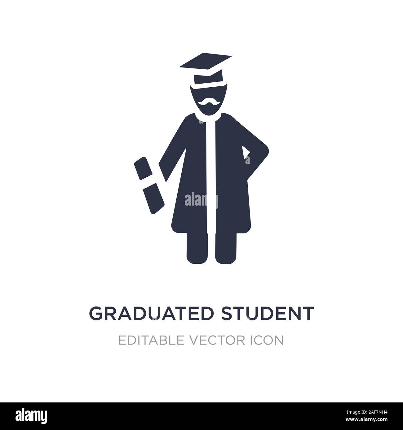 graduated student icon on white background. Simple element illustration ...