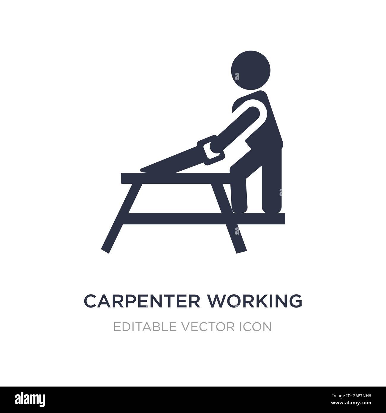 carpenter working icon on white background. Simple element illustration ...