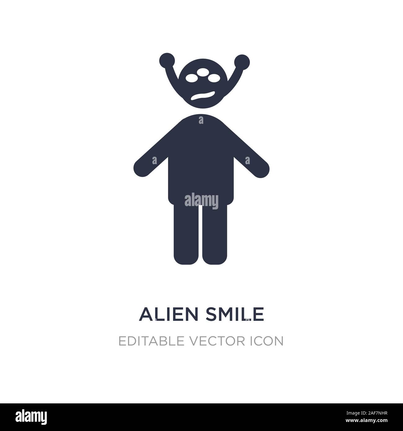 alien smile icon on white background. Simple element illustration from ...