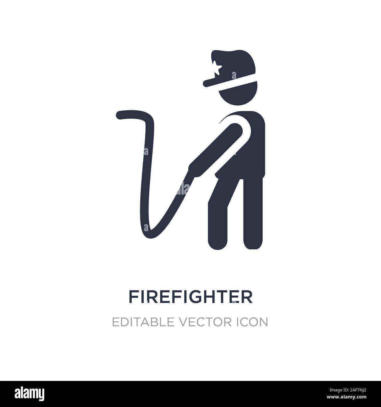 firefighter working icon on white background. Simple element ...