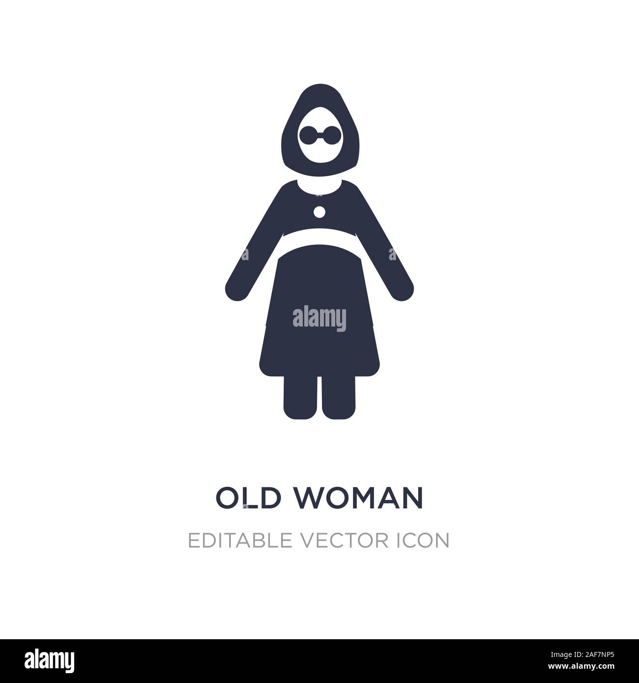old woman icon on white background. Simple element illustration from ...