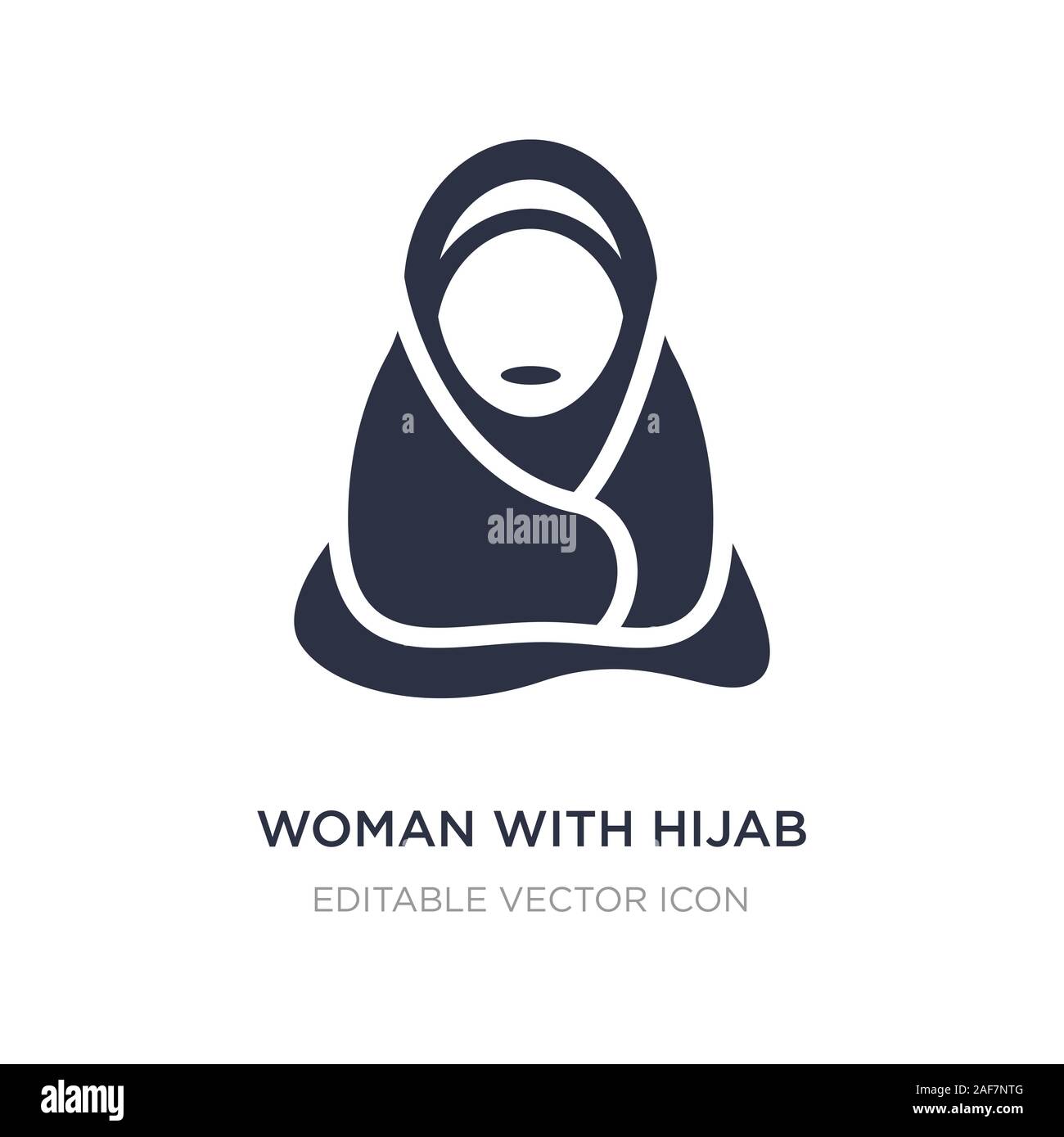 woman with hijab icon on white background. Simple element illustration ...