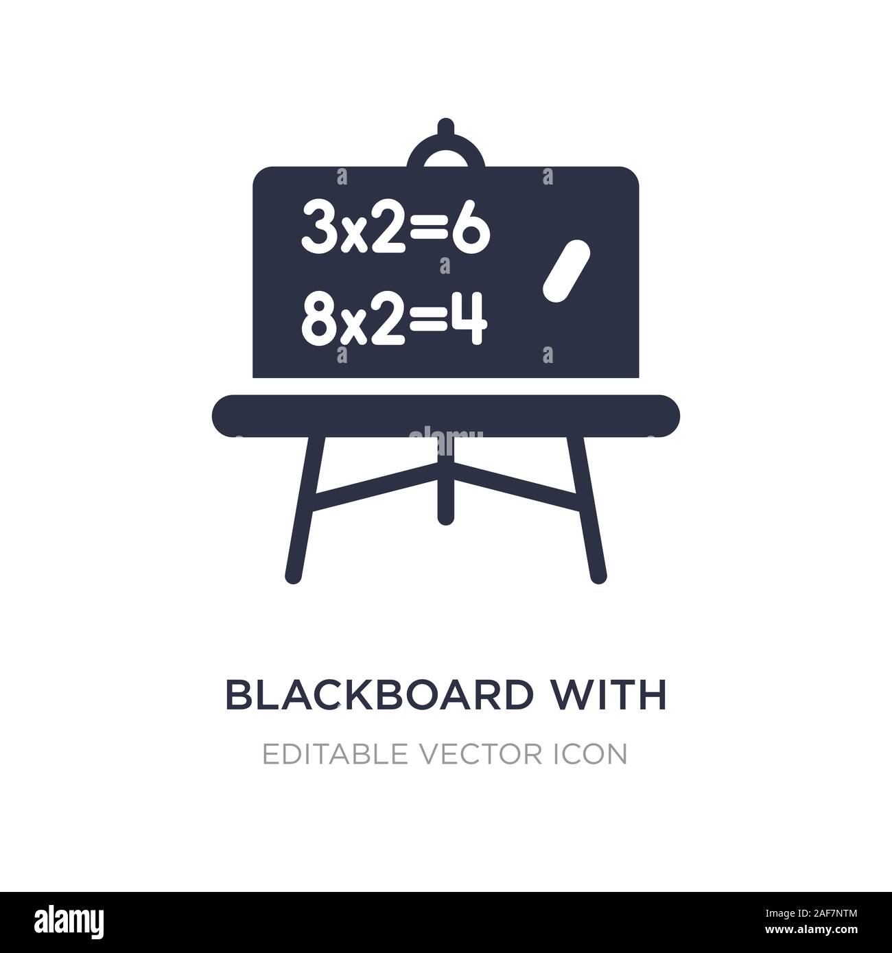blackboard with basic calculations icon on white background. Simple ...