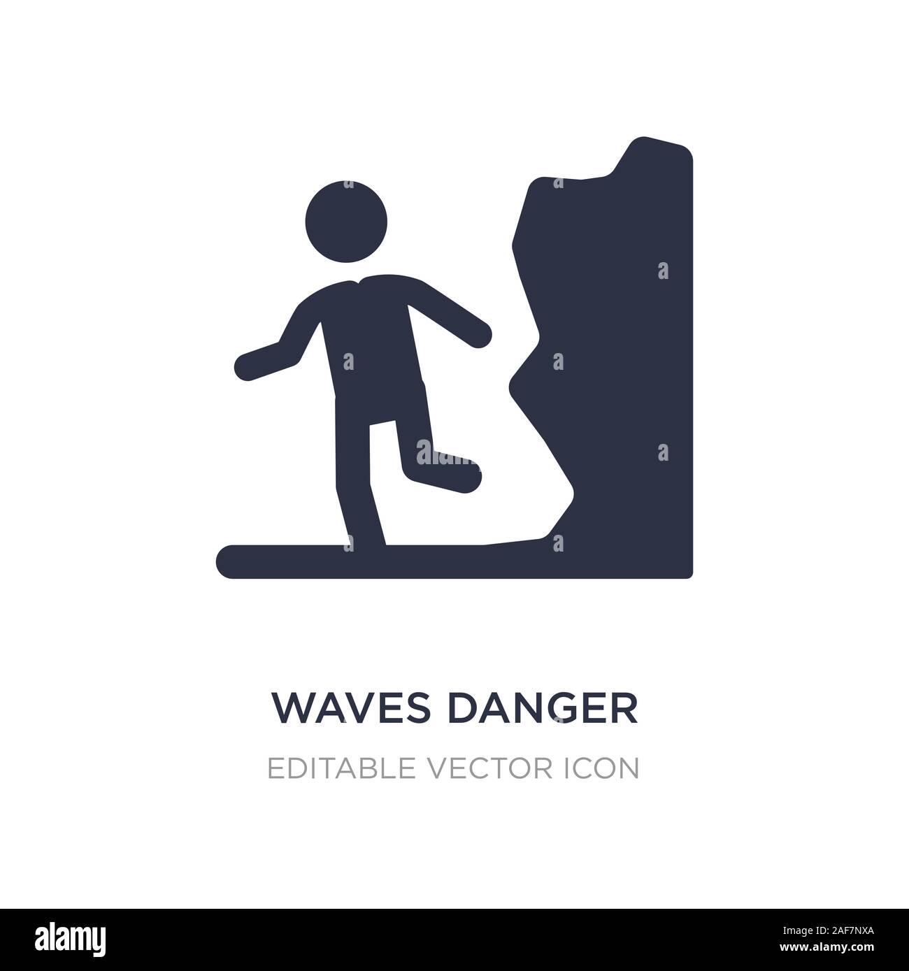 waves danger icon on white background. Simple element illustration from ...