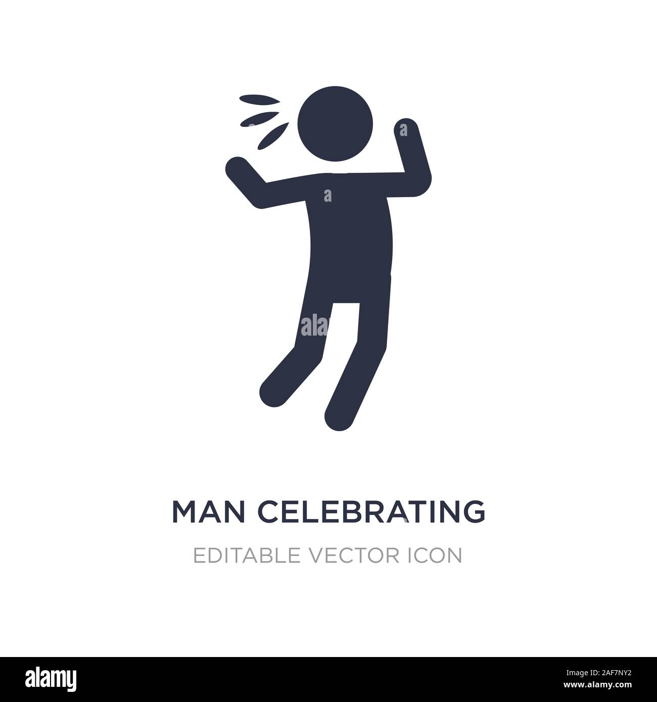 man celebrating icon on white background. Simple element illustration ...