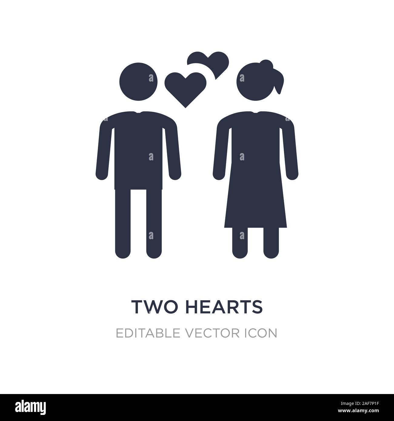 two hearts icon on white background. Simple element illustration from ...