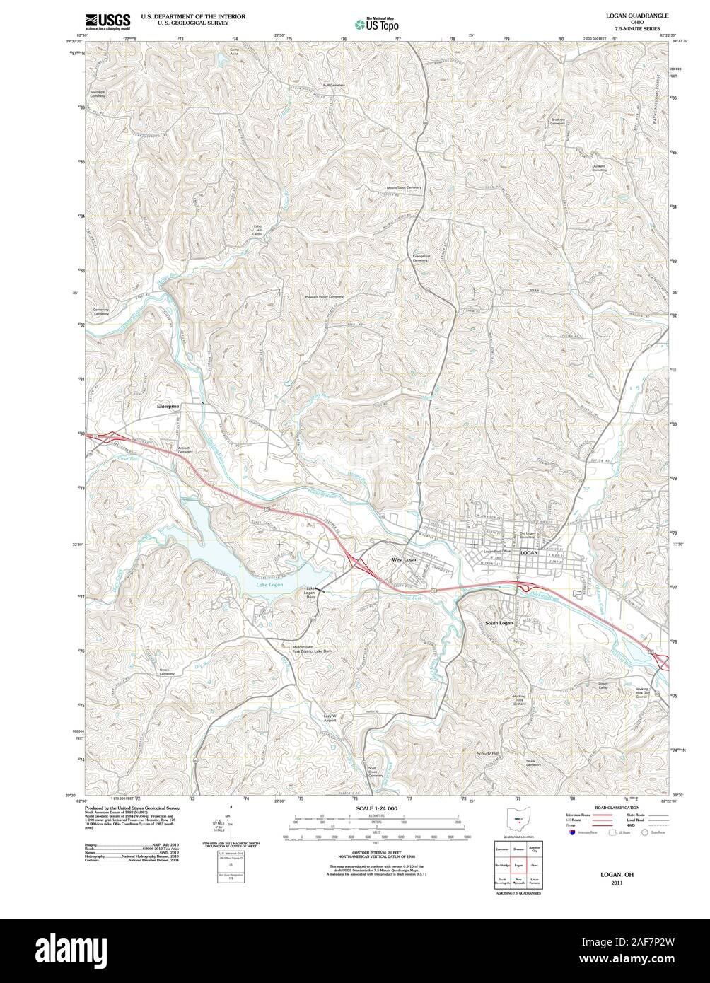 Logan ohio map hi-res stock photography and images - Alamy