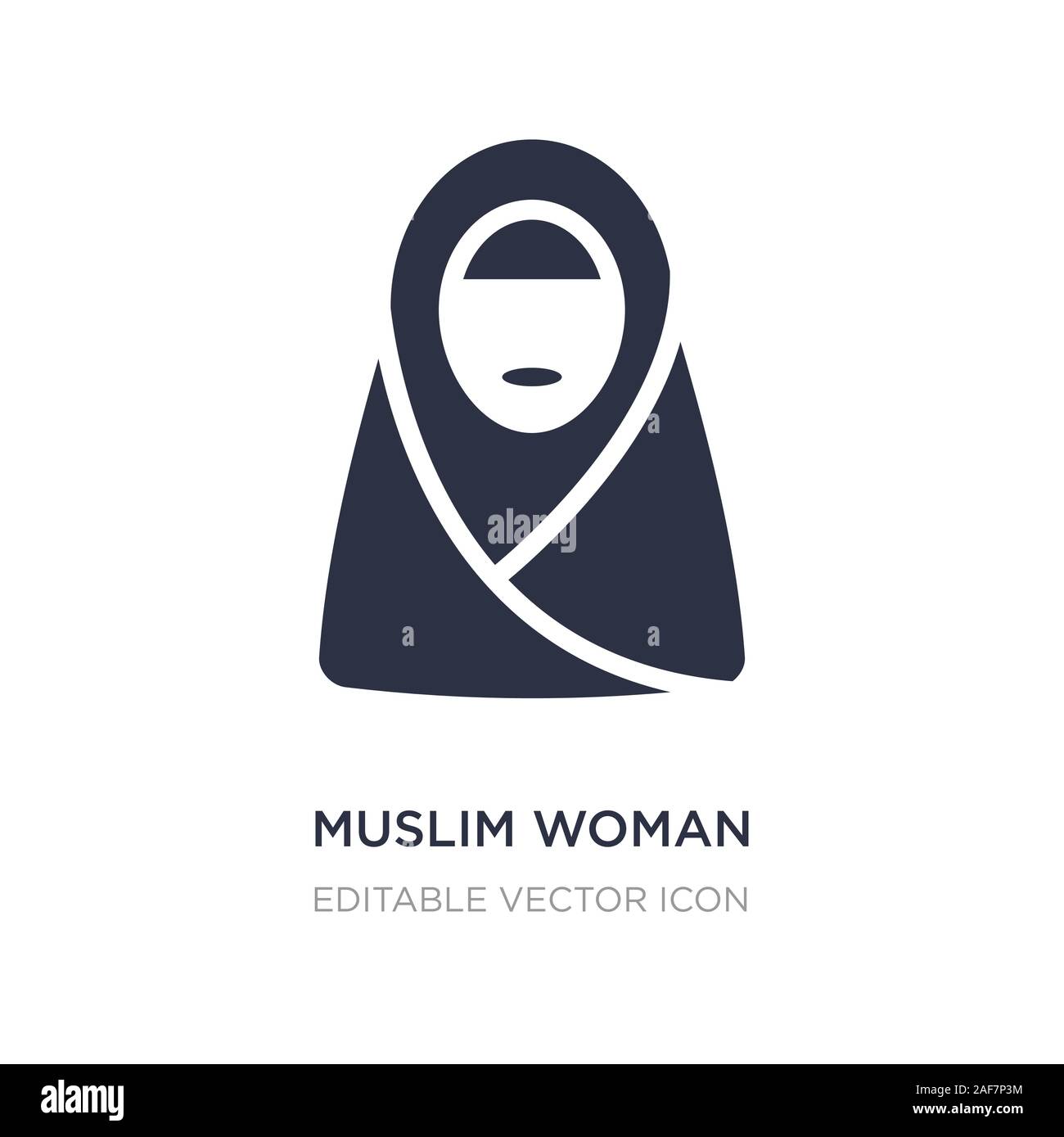 muslim woman with hijab icon on white background. Simple element ...