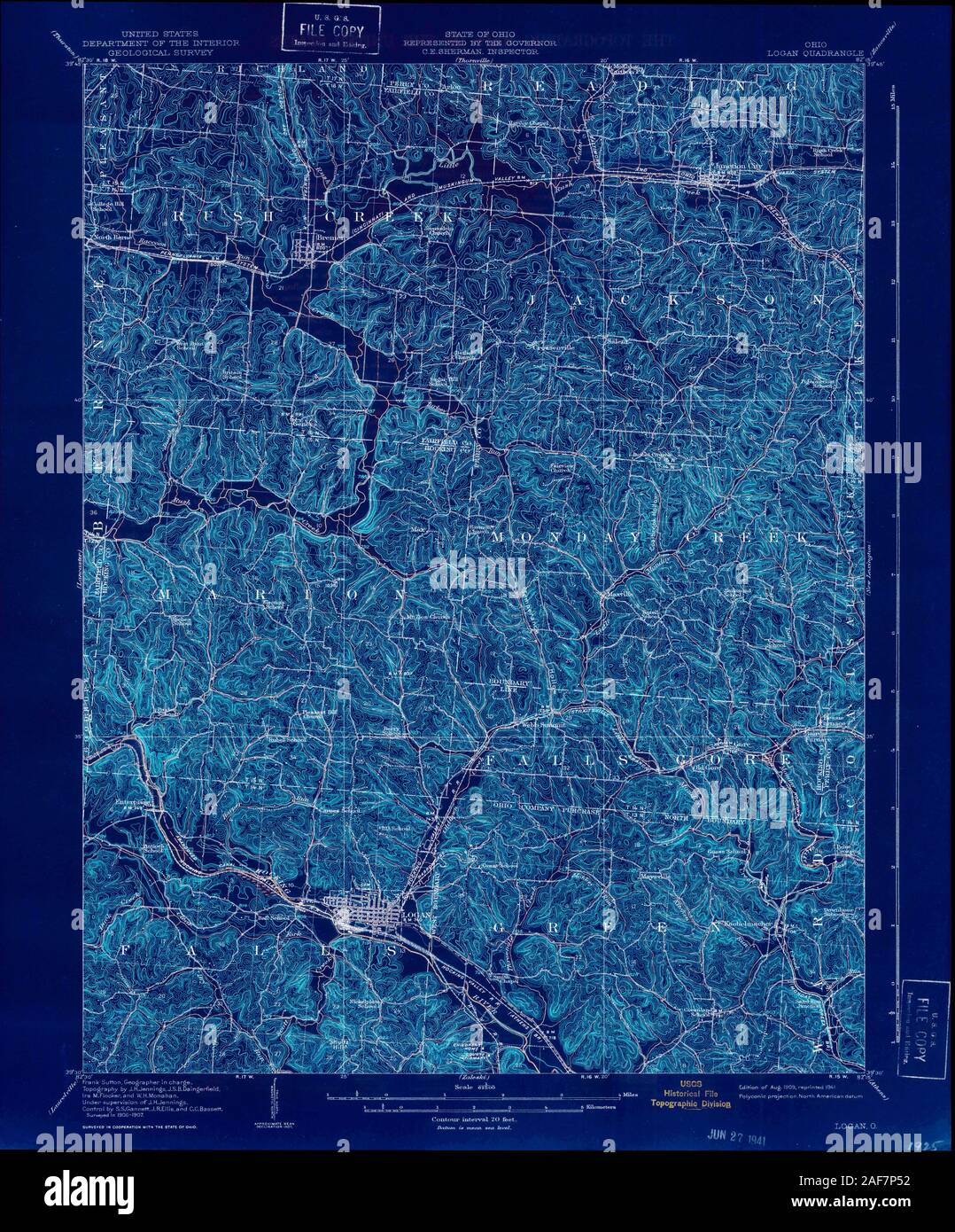 Logan ohio map hi-res stock photography and images - Alamy