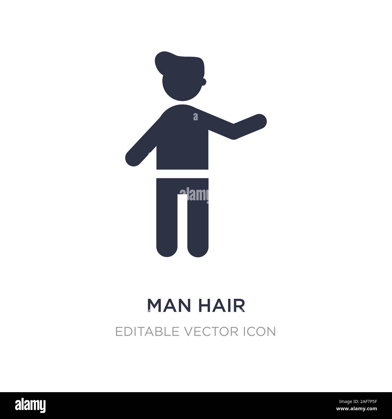 man hair icon on white background. Simple element illustration from ...