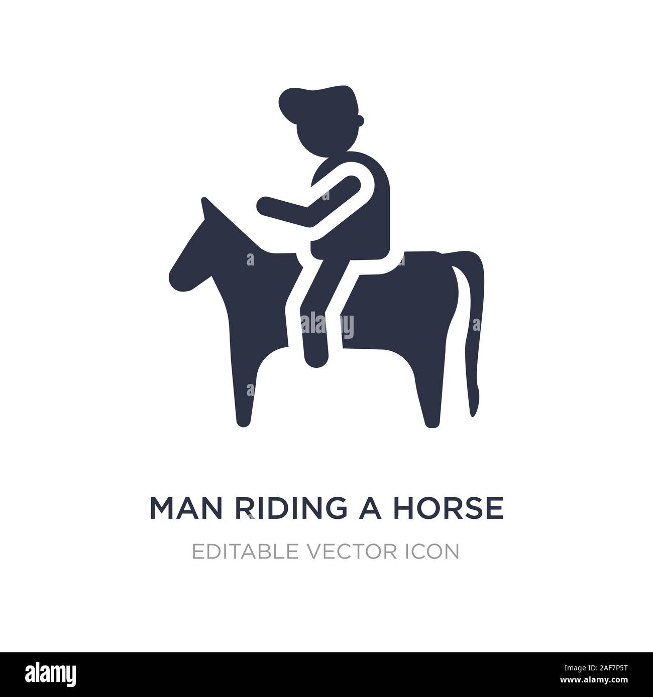 man riding a horse icon on white background. Simple element ...
