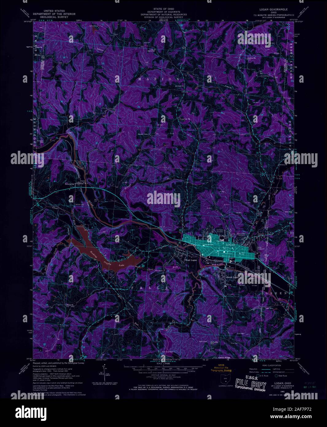 Logan ohio map hi-res stock photography and images - Alamy