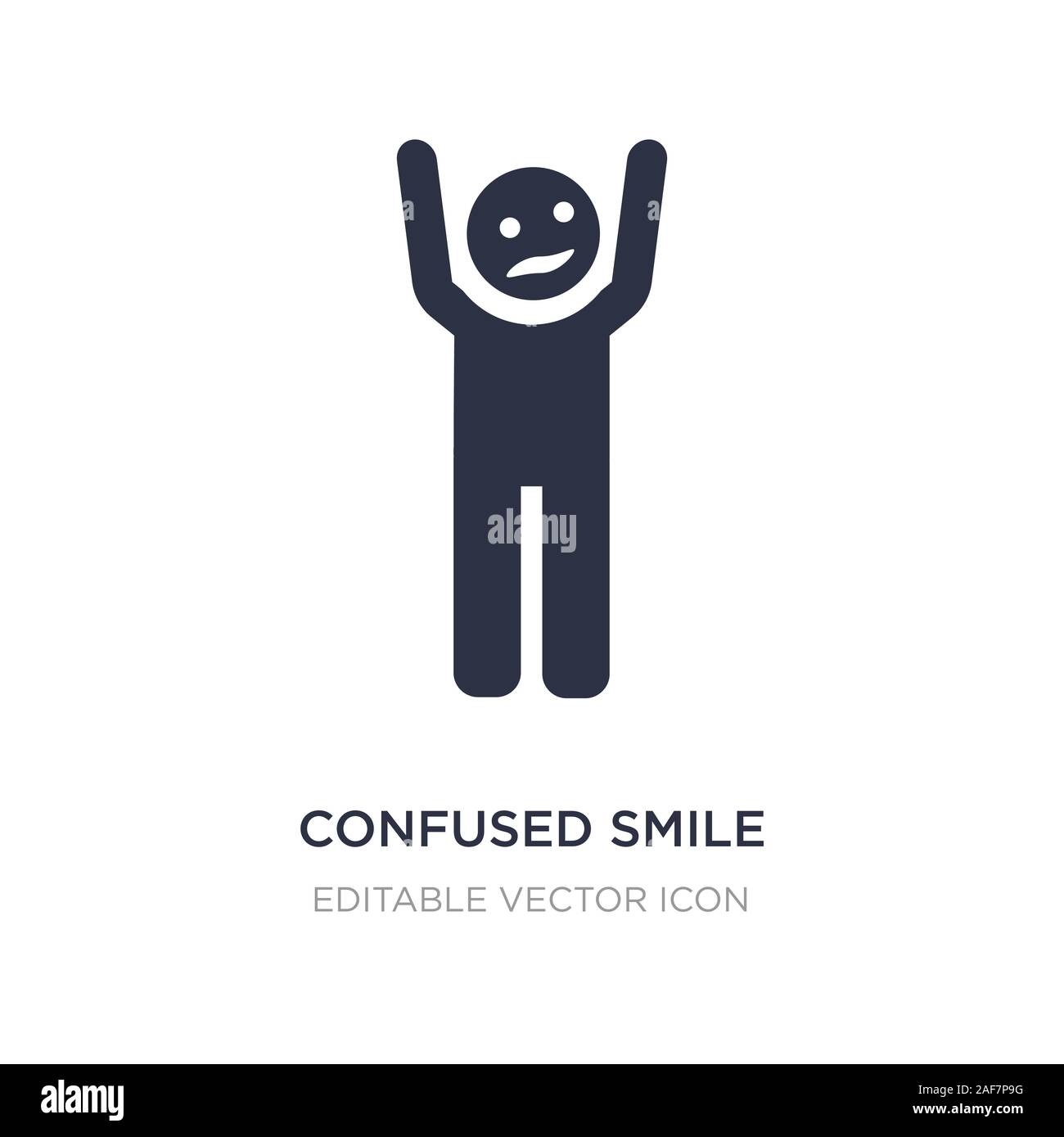 confused smile icon on white background. Simple element illustration ...