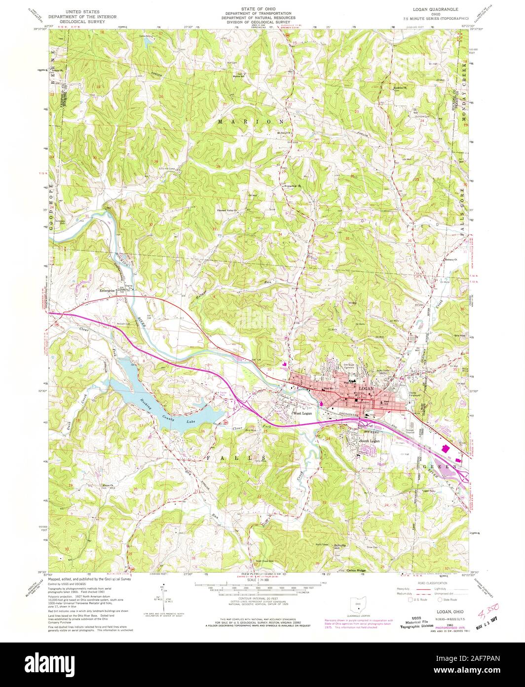 Map of logan ohio hi-res stock photography and images - Alamy