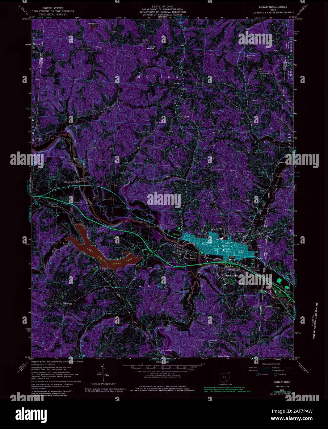 Logan ohio map hi-res stock photography and images - Alamy