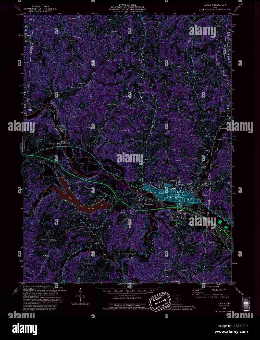 Logan ohio map hi-res stock photography and images - Alamy