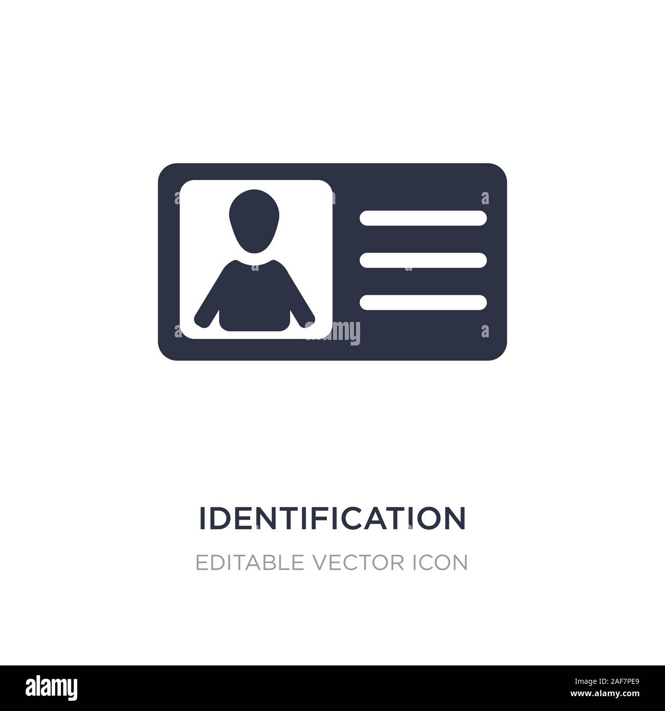 identification card with picture icon on white background. Simple ...