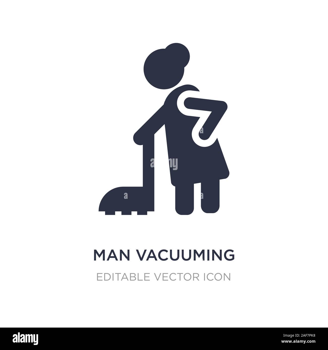man vacuuming icon on white background. Simple element illustration ...