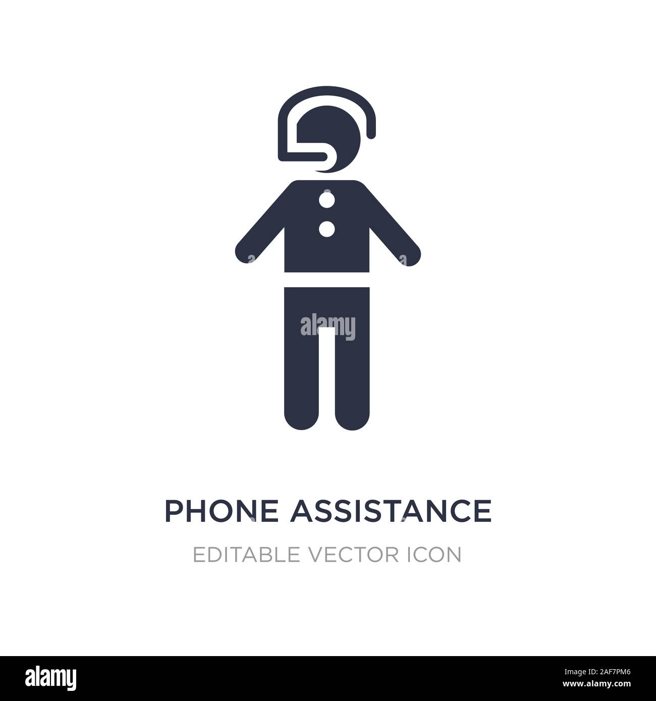 phone assistance icon on white background. Simple element illustration ...