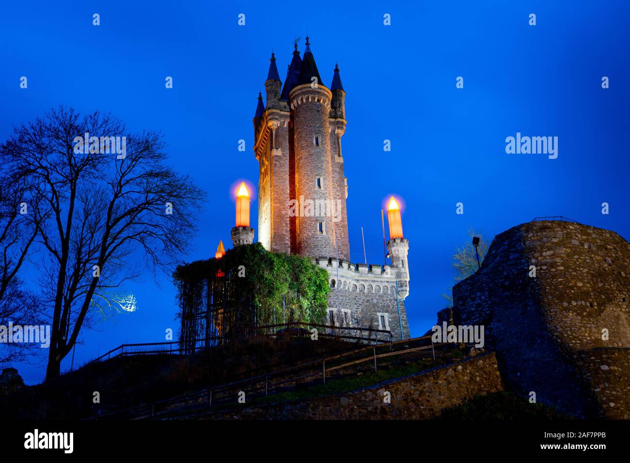 Wilhelmsturm castle on the hill at Dillenburg, Hesse, Germany Stock ...