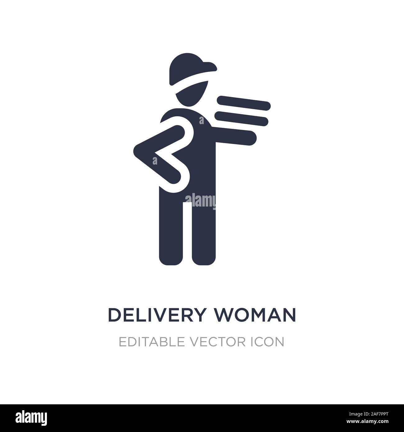 delivery woman icon on white background. Simple element illustration ...
