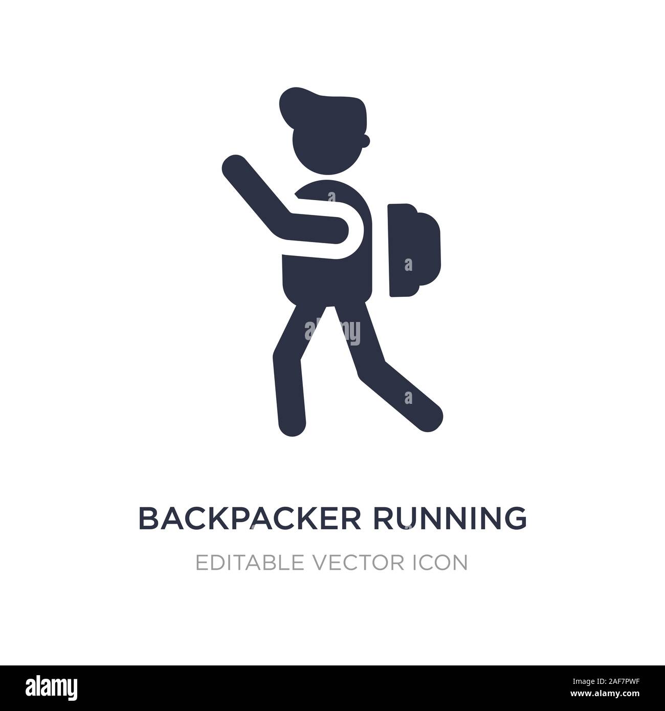 backpacker running icon on white background. Simple element ...
