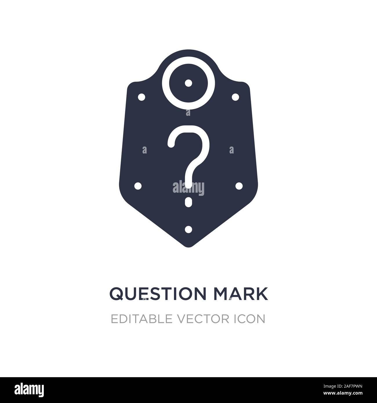 question mark in a shield icon on white background. Simple element ...