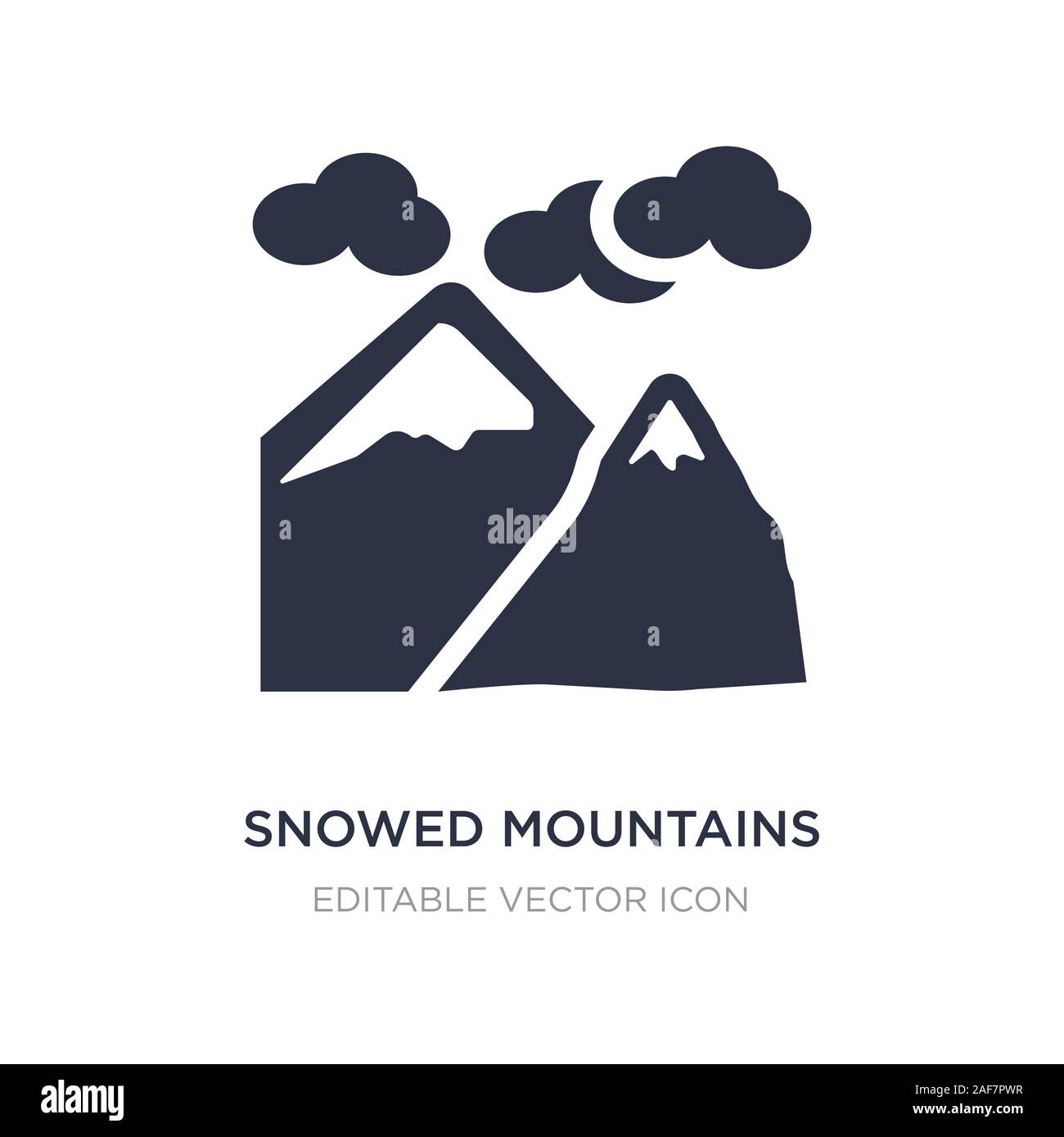 snowed mountains icon on white background. Simple element illustration ...