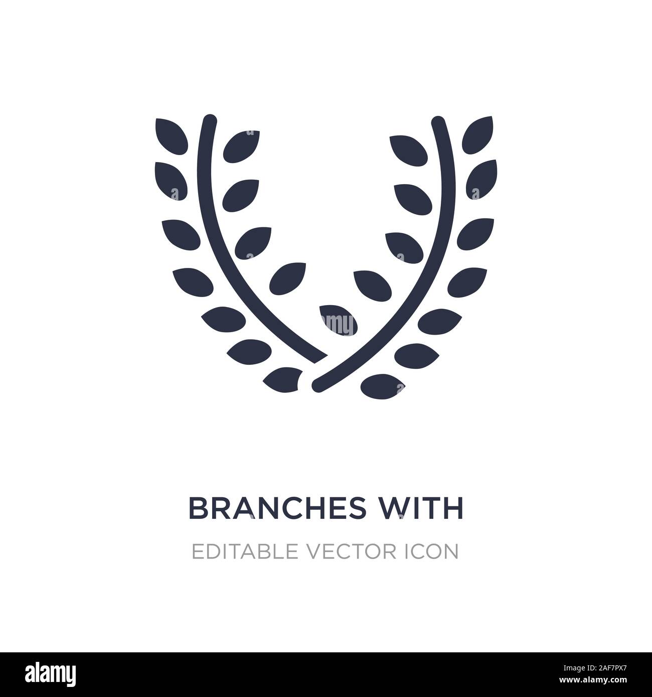 branches with leaves icon on white background. Simple element ...