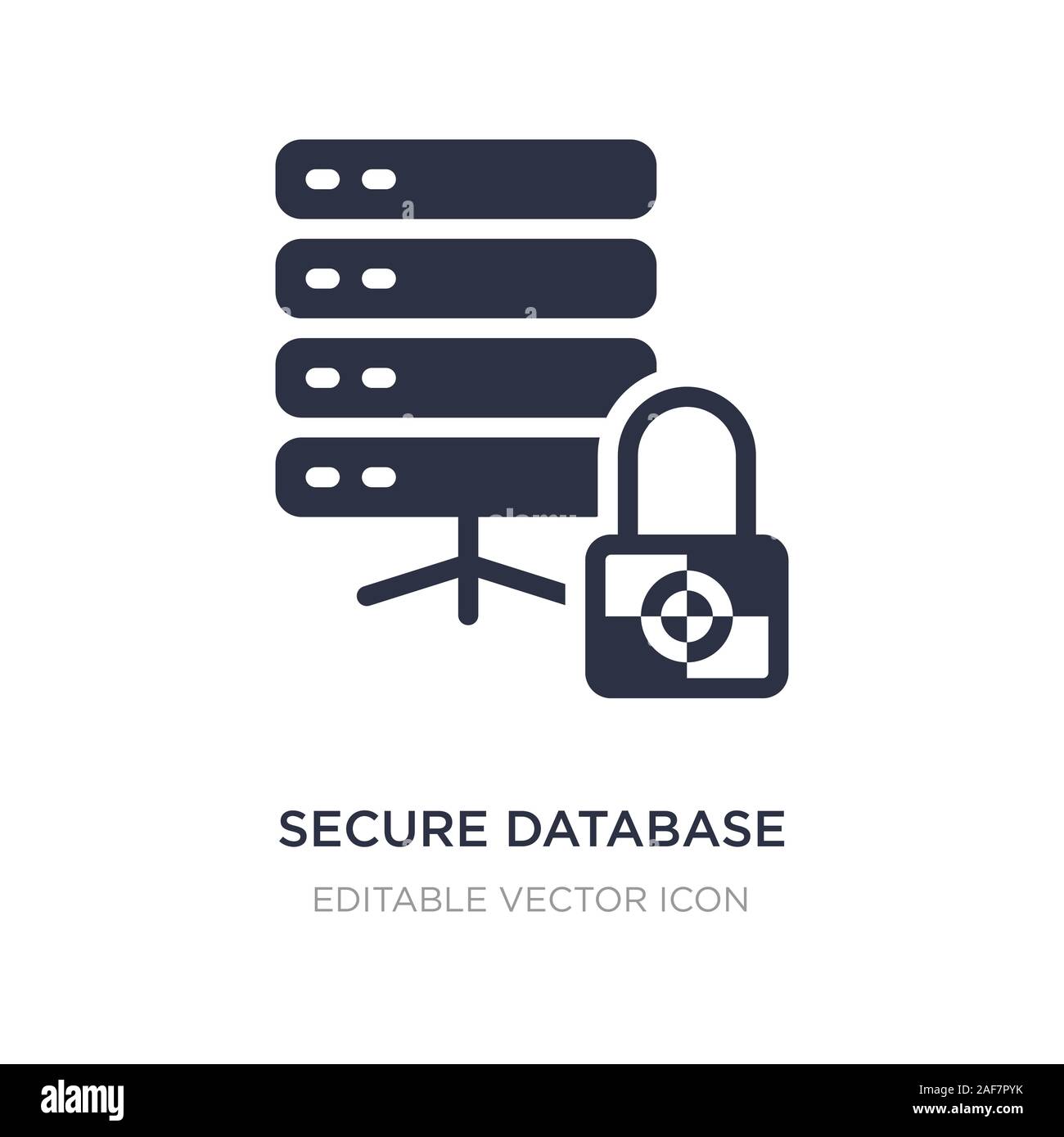 Secure Database Icon On White Background Simple Element Illustration From Security Concept
