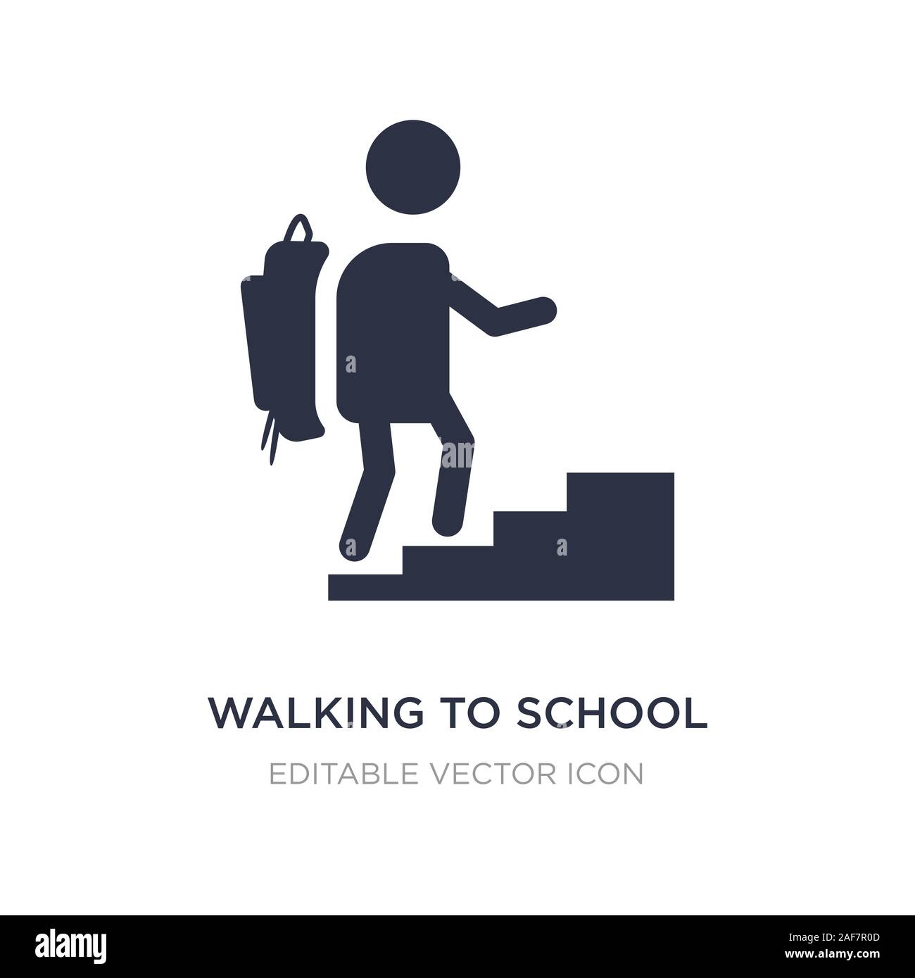 walking to school icon on white background. Simple element illustration ...