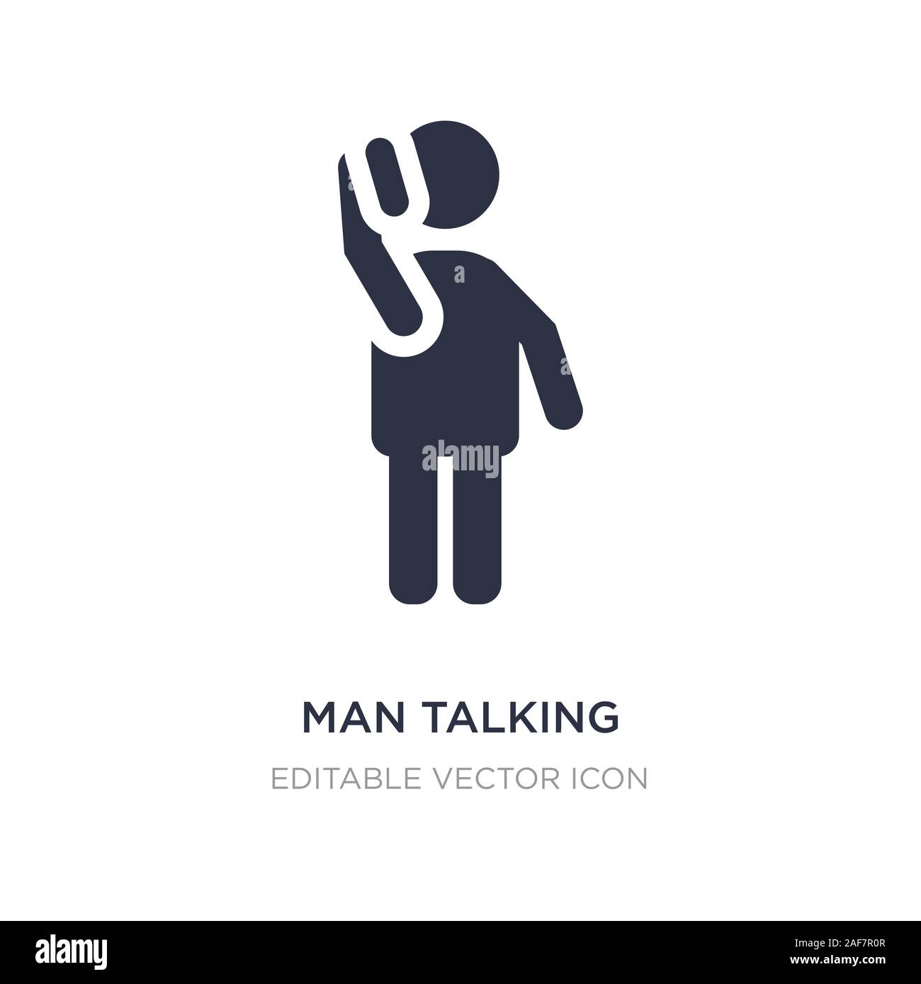 man talking with phone icon on white background. Simple element ...