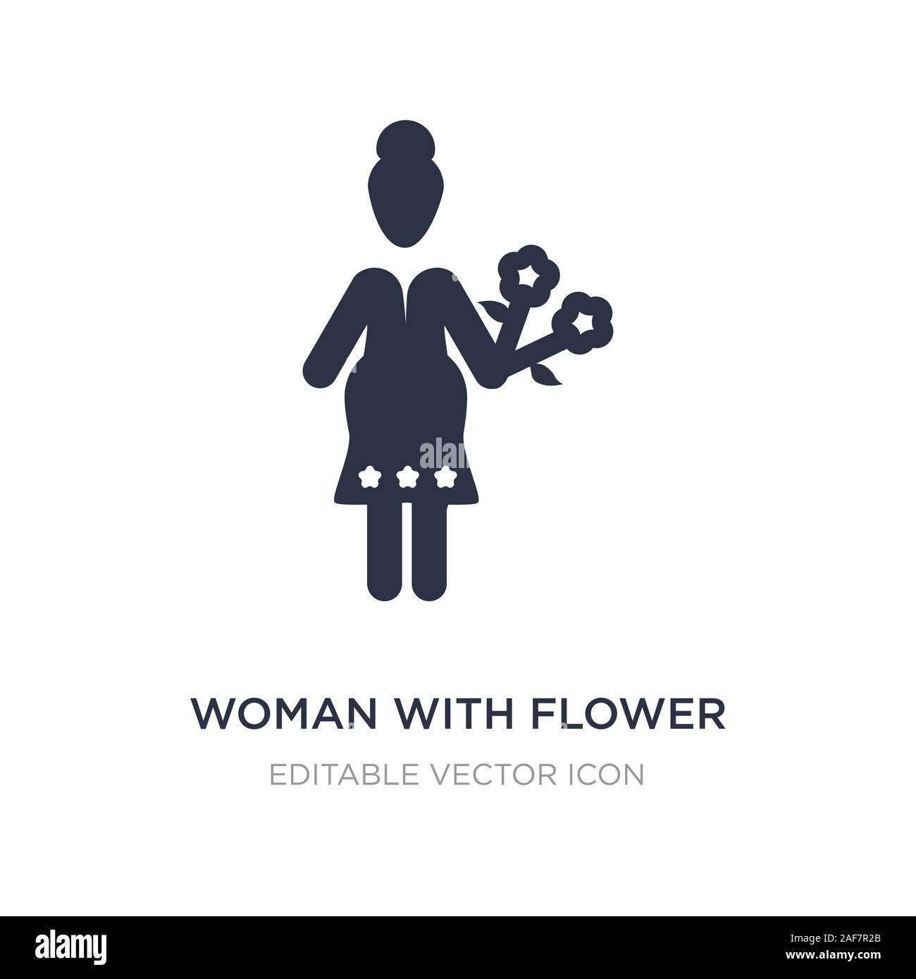 woman with flower icon on white background. Simple element illustration ...