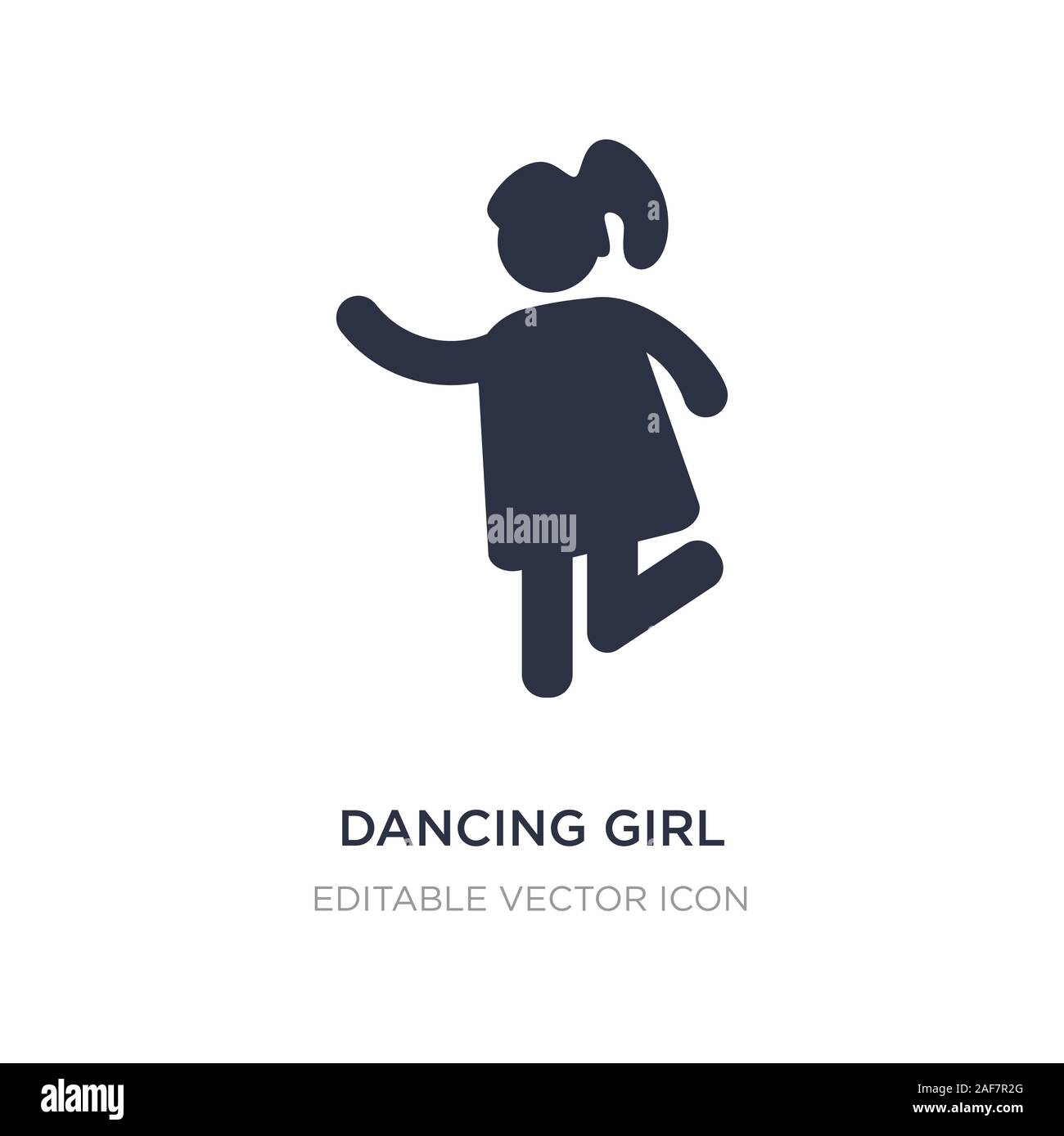 dancing girl icon on white background. Simple element illustration from ...