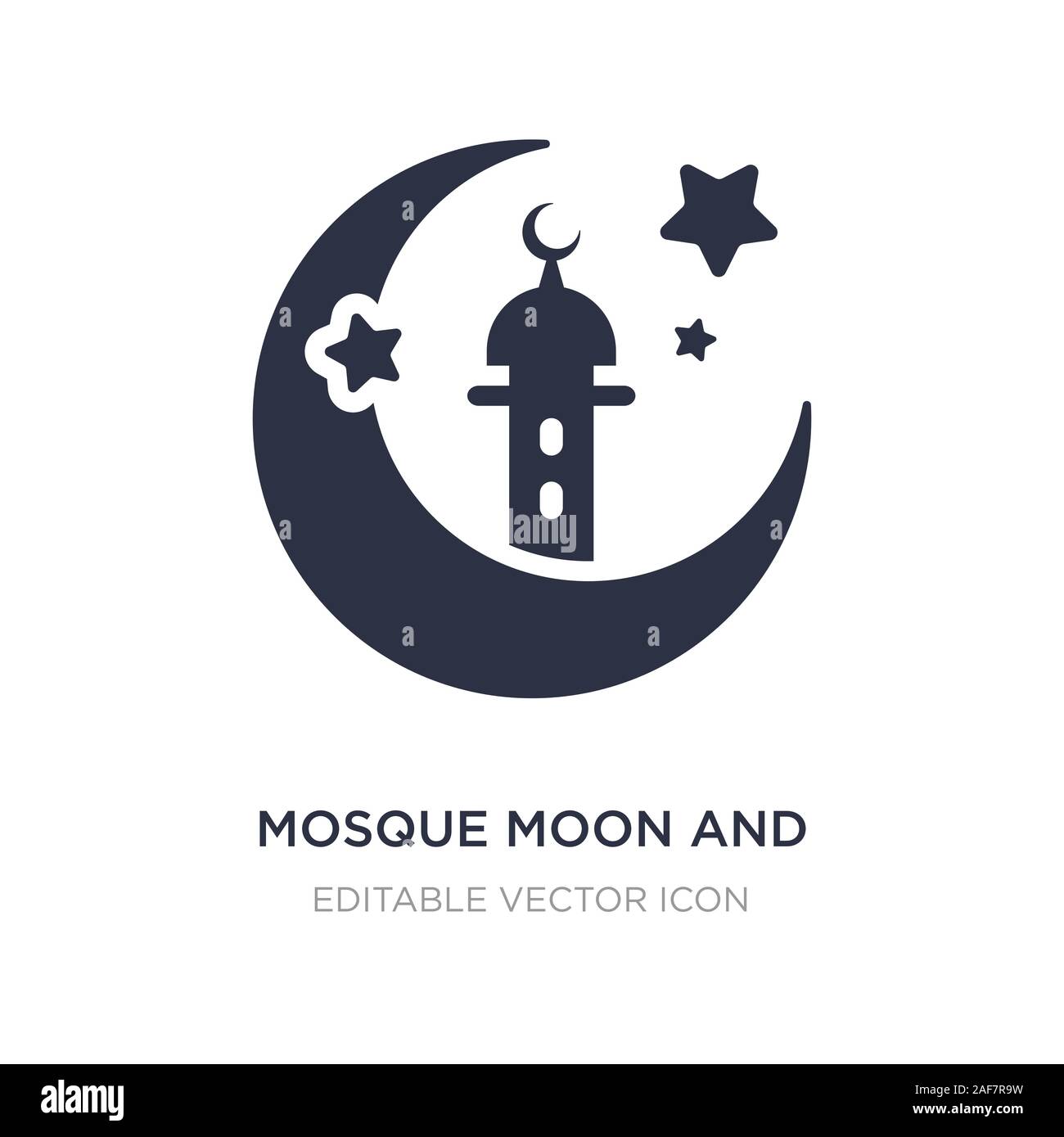 mosque moon and star icon on white background. Simple element ...