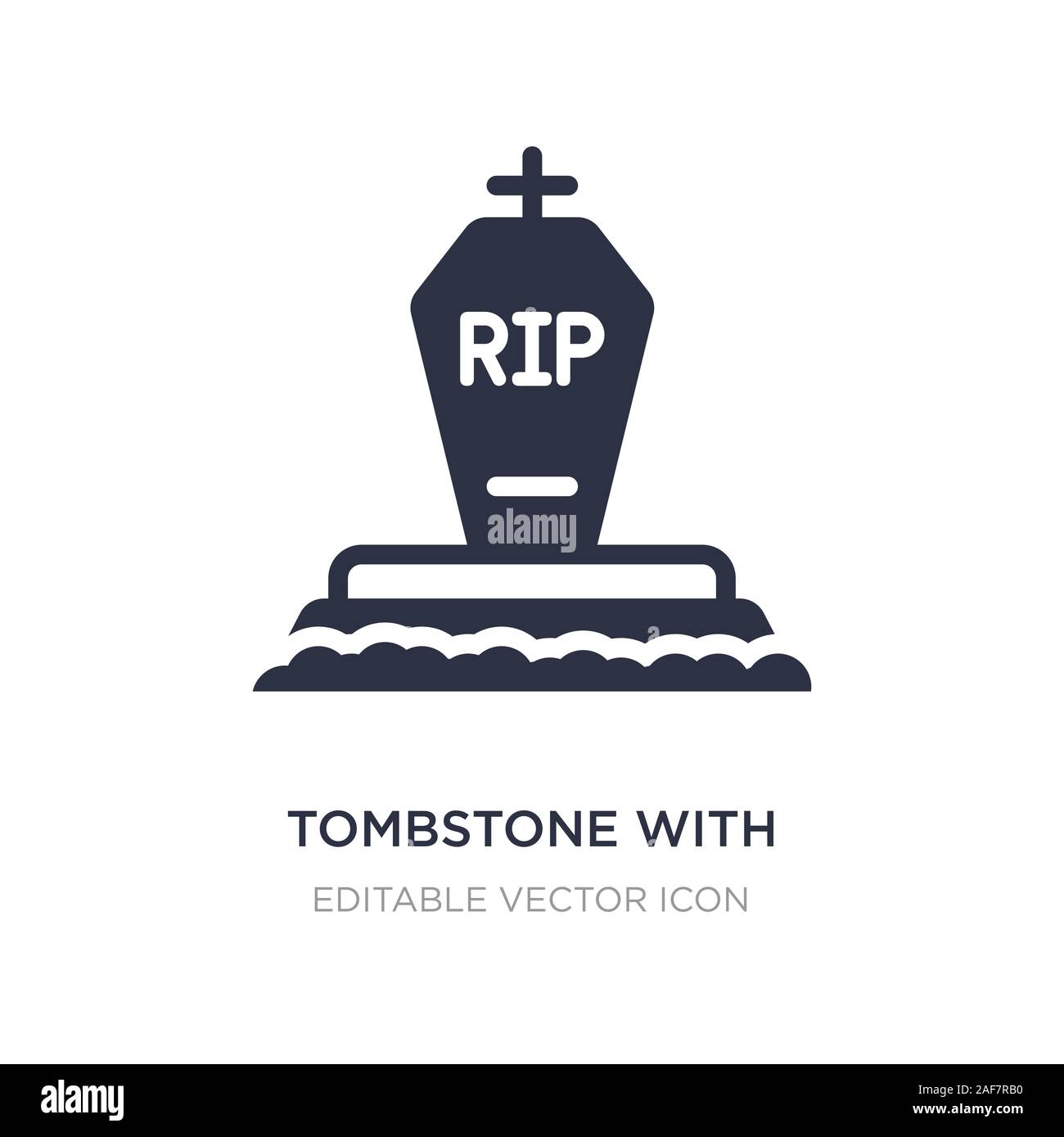 tombstone with cross icon on white background. Simple element ...