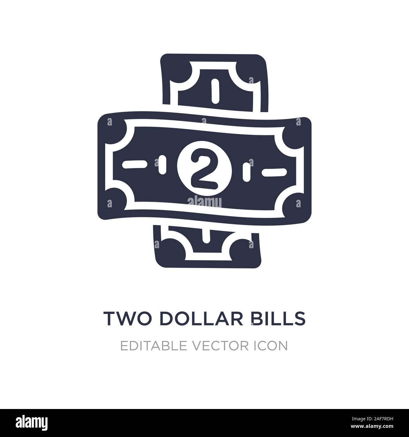 two dollar bills icon on white background. Simple element illustration ...