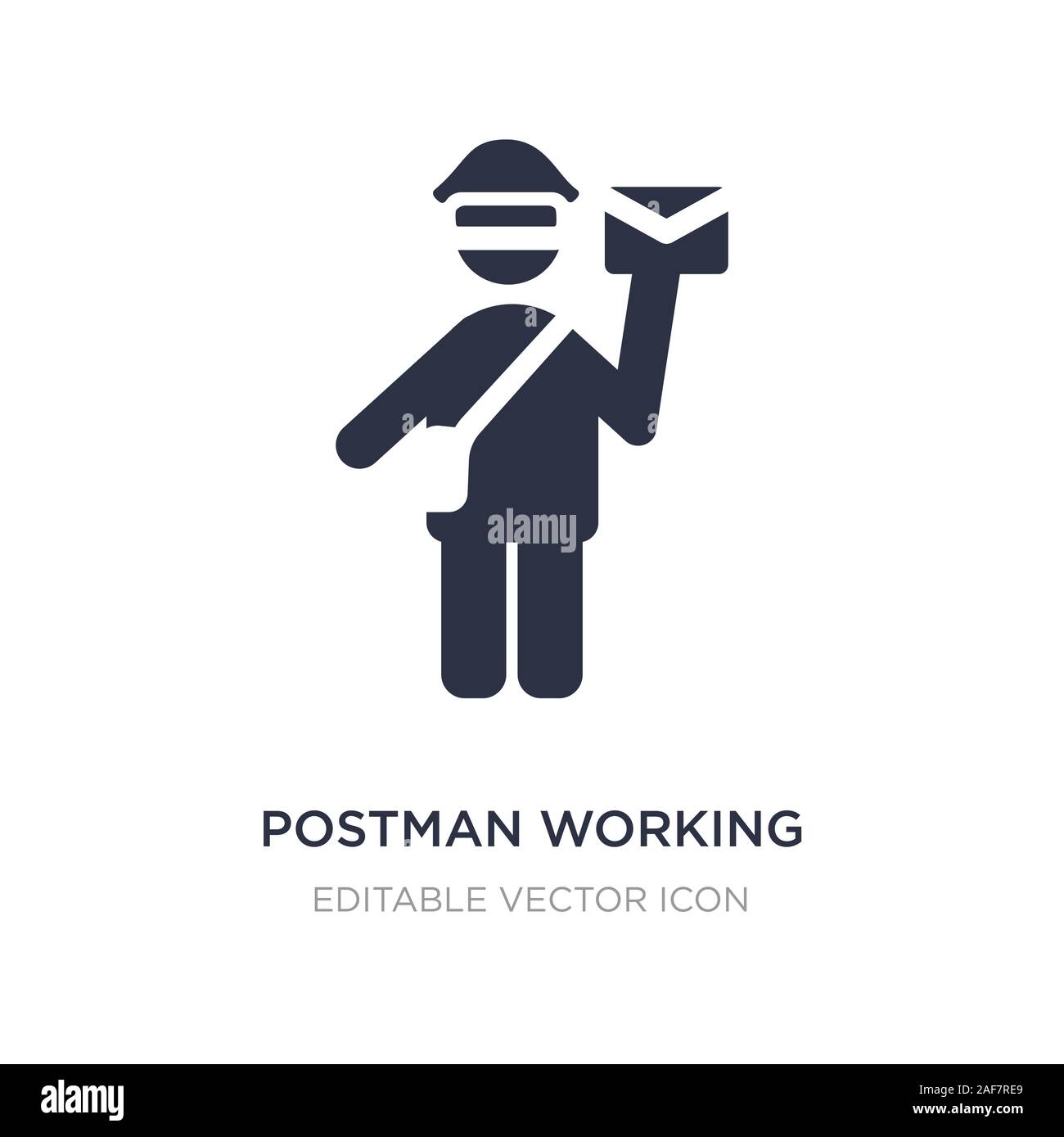 postman working icon on white background. Simple element illustration ...