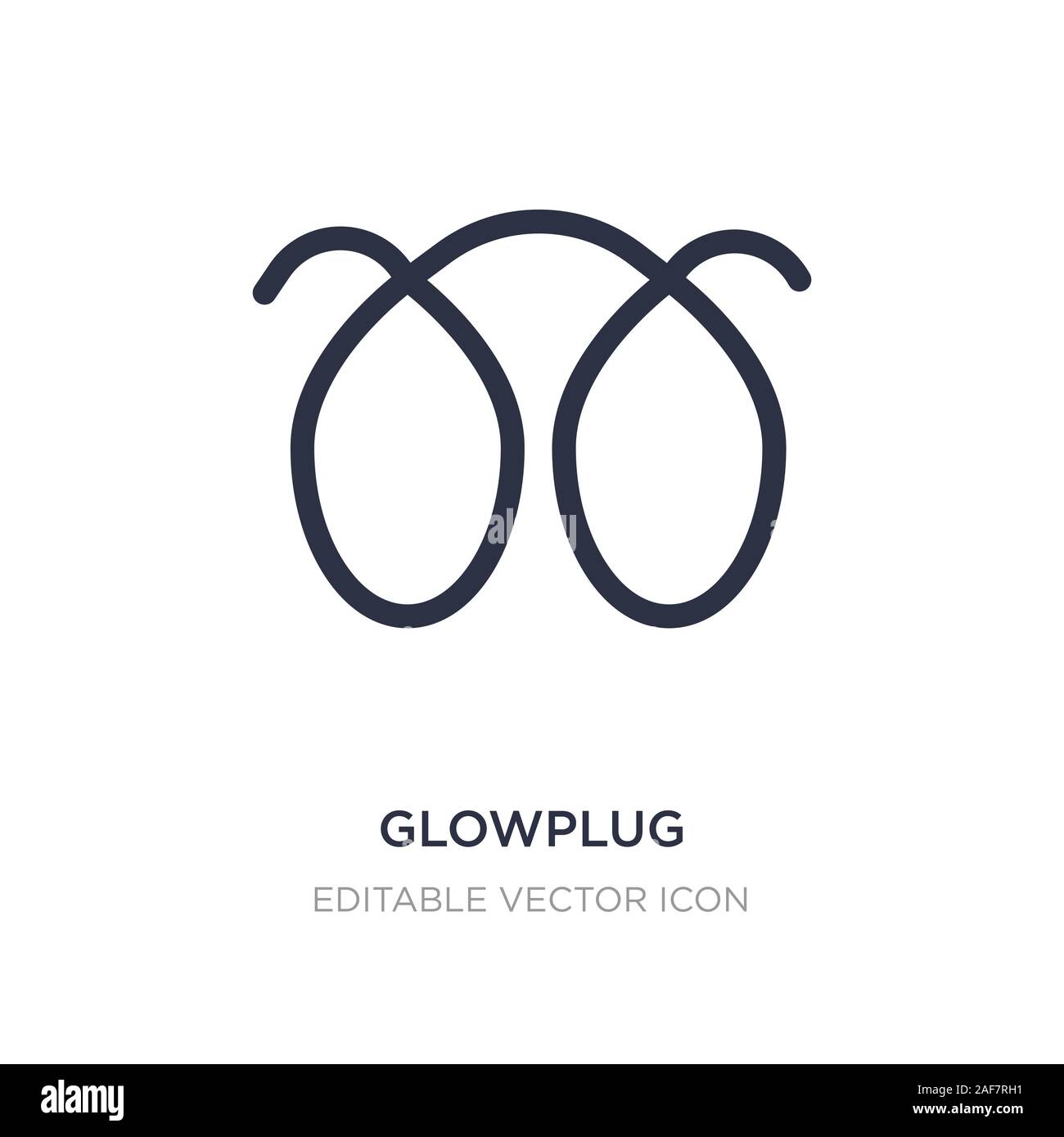 glowplug icon on white background. Simple element illustration from Shapes concept. glowplug ...