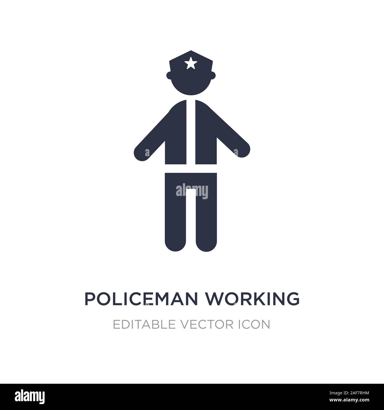 policeman working icon on white background. Simple element illustration ...