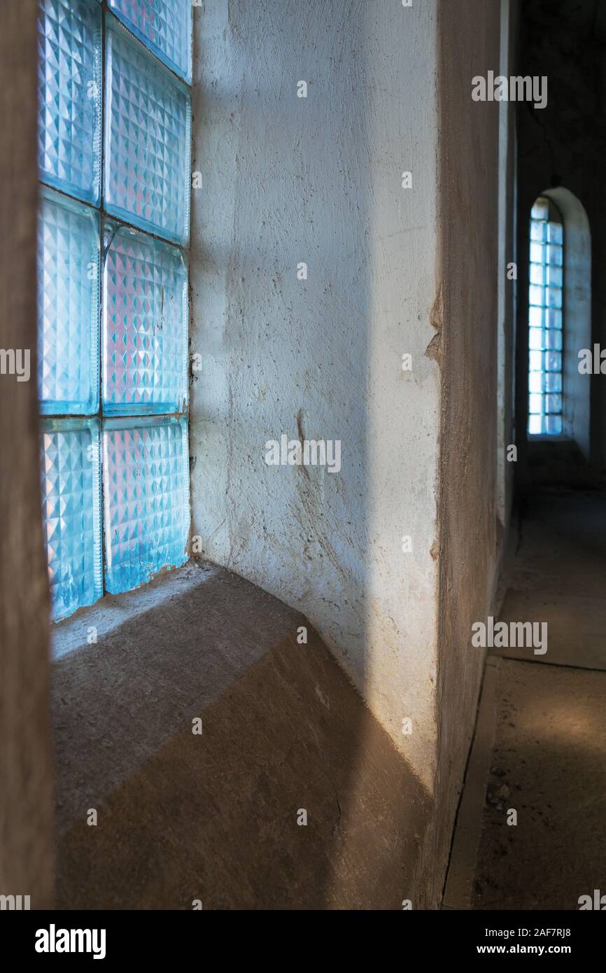 Architectural detail inside of old water tower Stock Photo - Alamy