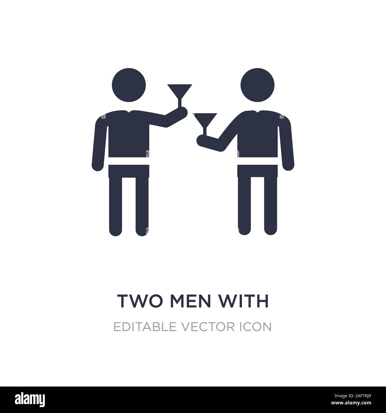 two men with cocktail glasses icon on white background. Simple element ...
