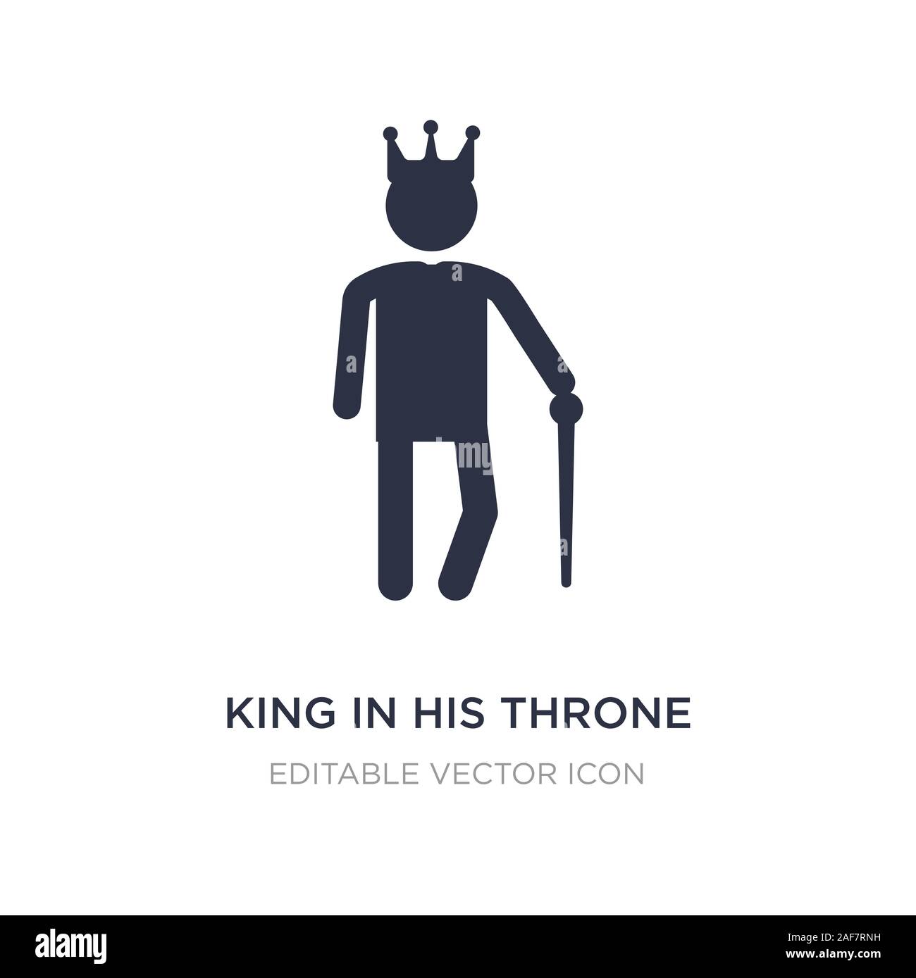 king in his throne icon on white background. Simple element ...