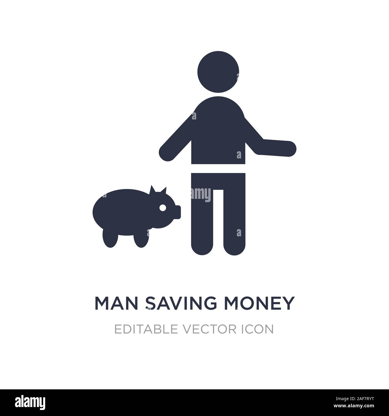 man saving money icon on white background. Simple element illustration ...