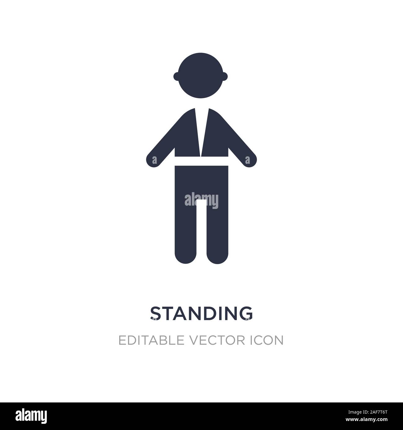 Standing Frontal Man Icon On White Background Simple Element