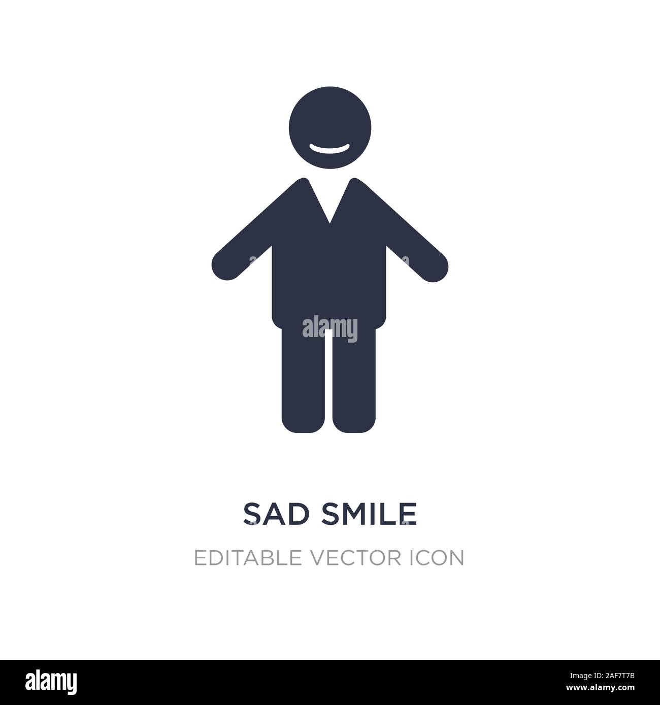sad smile icon on white background. Simple element illustration from ...