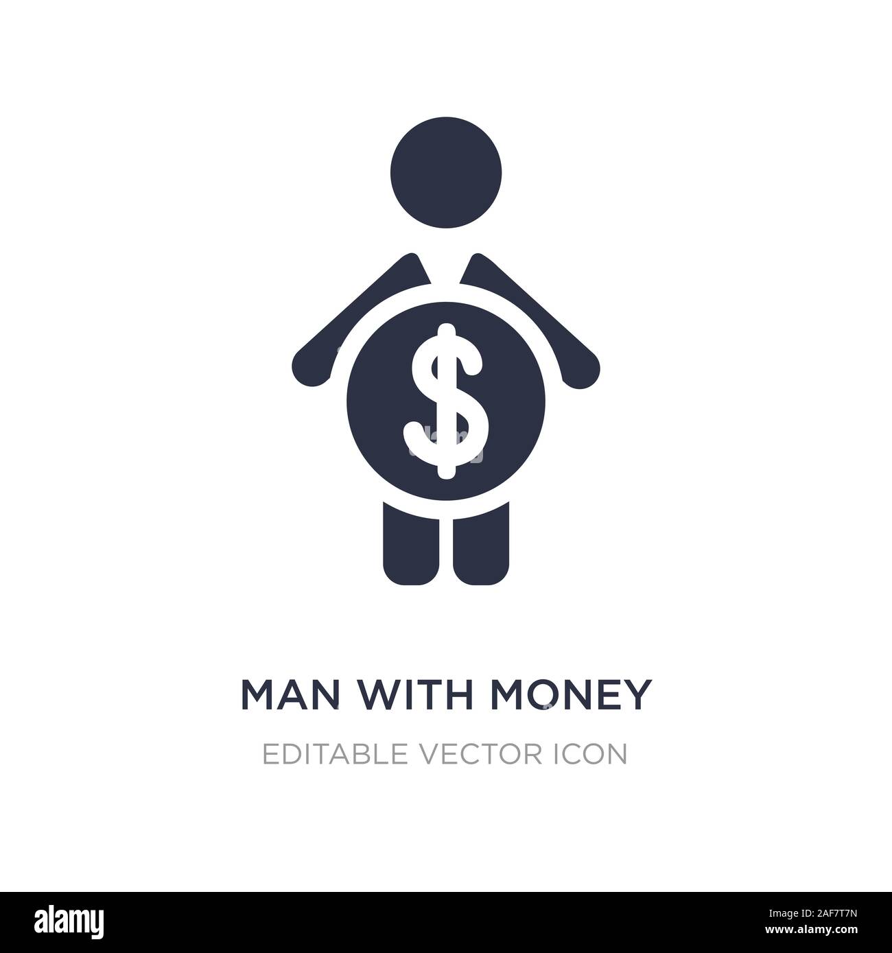 man with money icon on white background. Simple element illustration ...