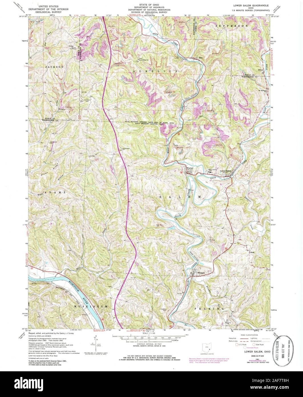 Map of salem ohio hi-res stock photography and images - Alamy