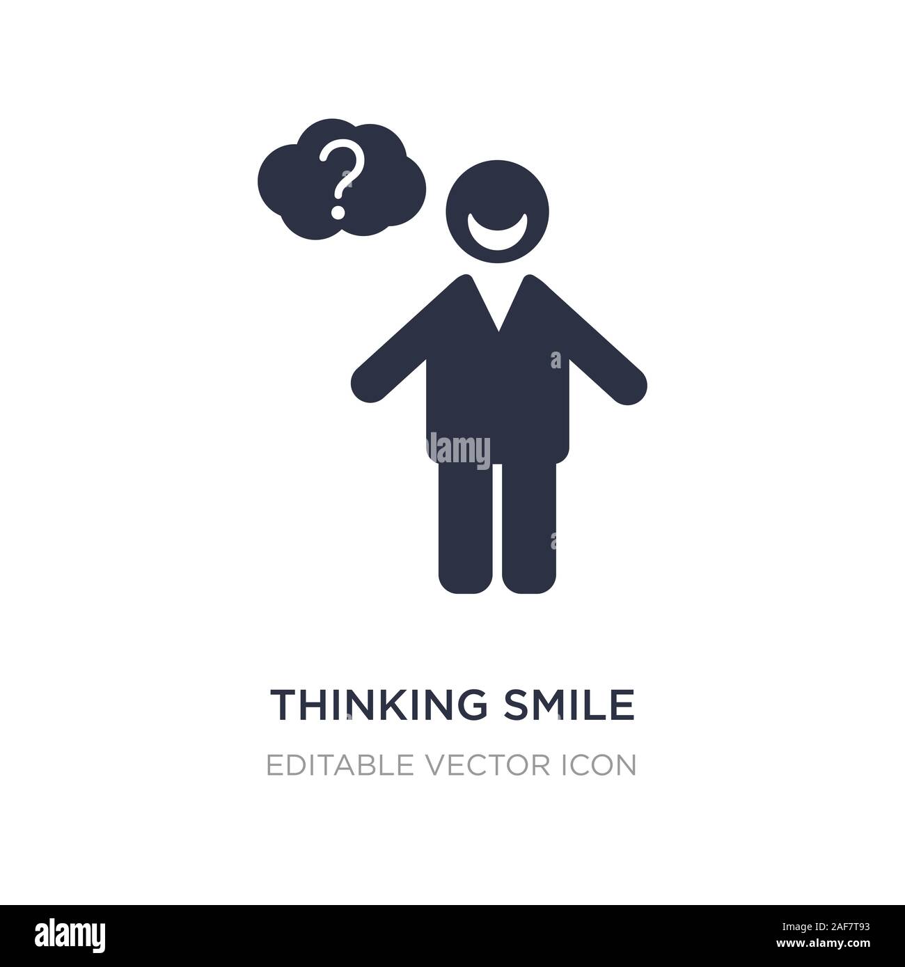 thinking smile icon on white background. Simple element illustration ...