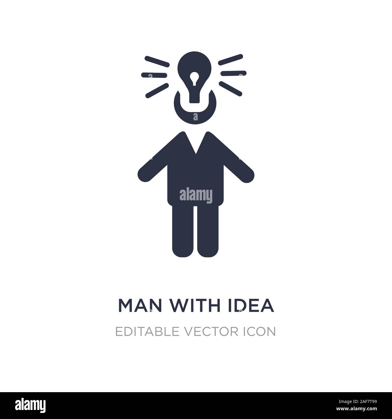 man with idea icon on white background. Simple element illustration ...
